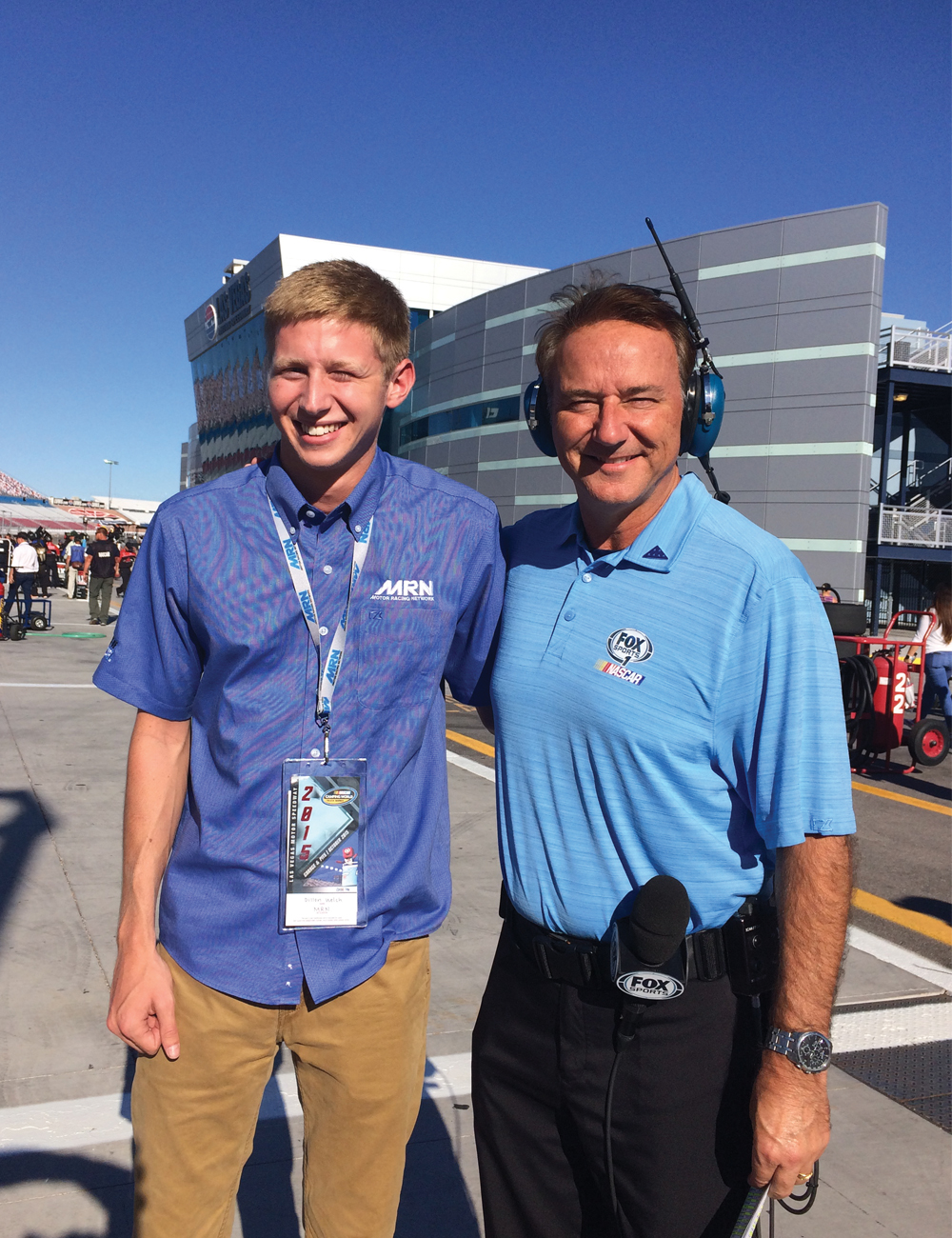 Senior follows alumnus dad Vince Welch into NASCAR broadcasting